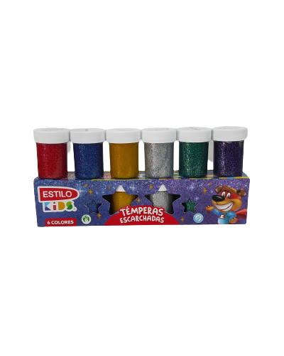 TEMPERA ESCOLAR ESTILO 6CX22ML ESCARCHADA BX100 10105600 7861098354788 ...